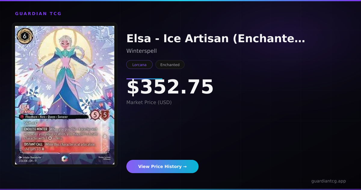 Elsa - Ice Artisan (Enchanted) #233/204 | Guardian TCG